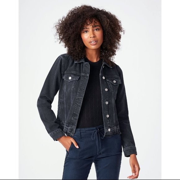 PAIGE | Jackets & Coats | Paige Rowan Faded Denim Oversized Jacket With Undone Hem In Faded Onyx ...